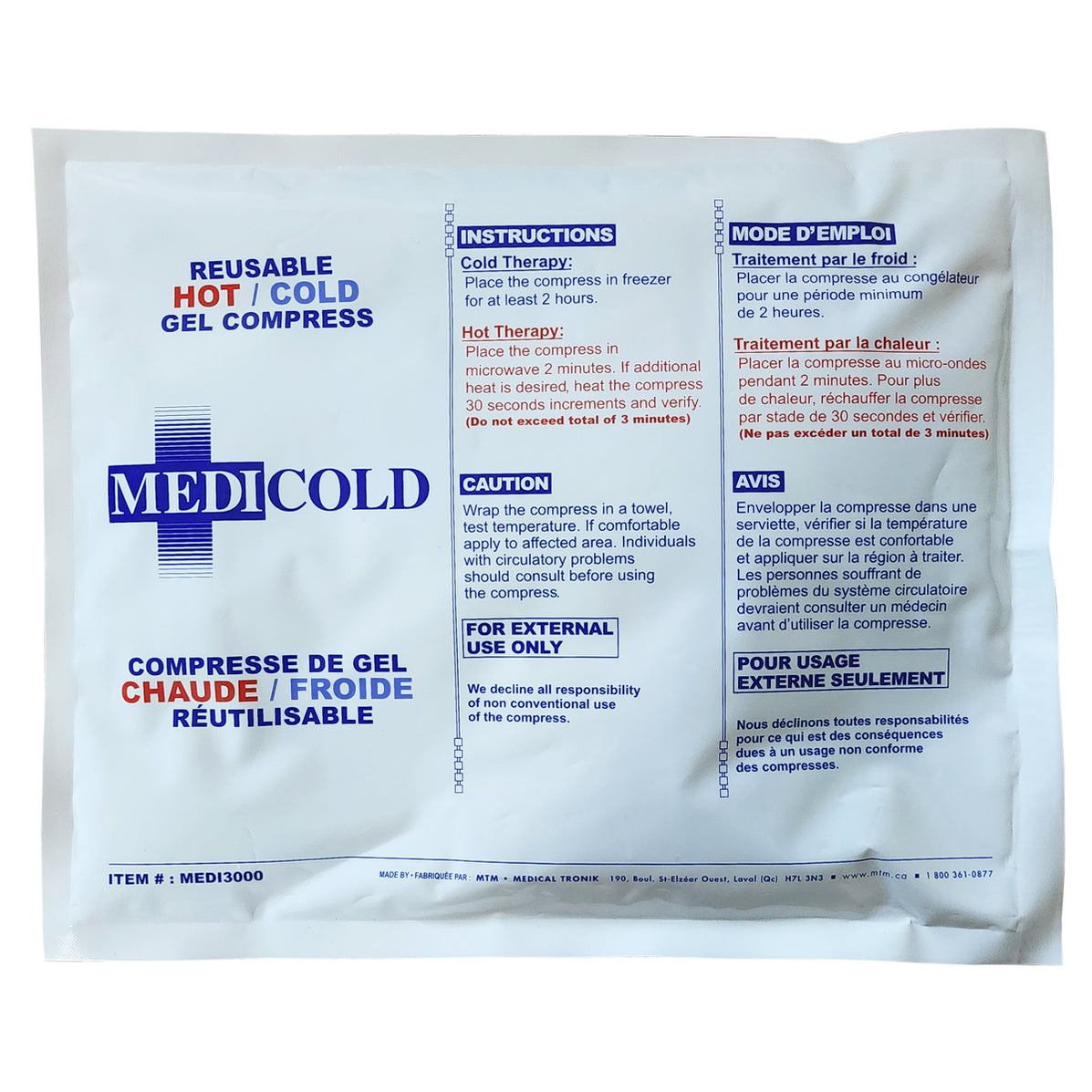 Compresse réutilisable chaude/froide Medicold, 10" x 12", 12 un — MTM ...